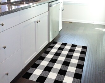 Checkered Kitchen Rug | Etsy