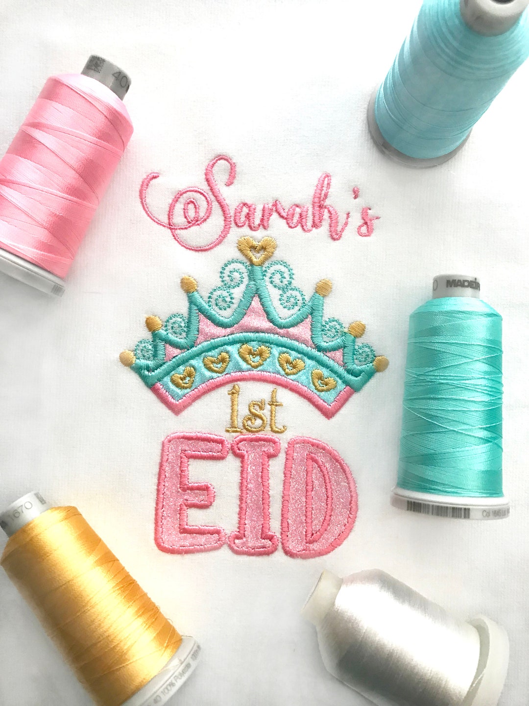 Girls 1st EID Crown Shirt!!! Customized Embroidered 1st EID ...