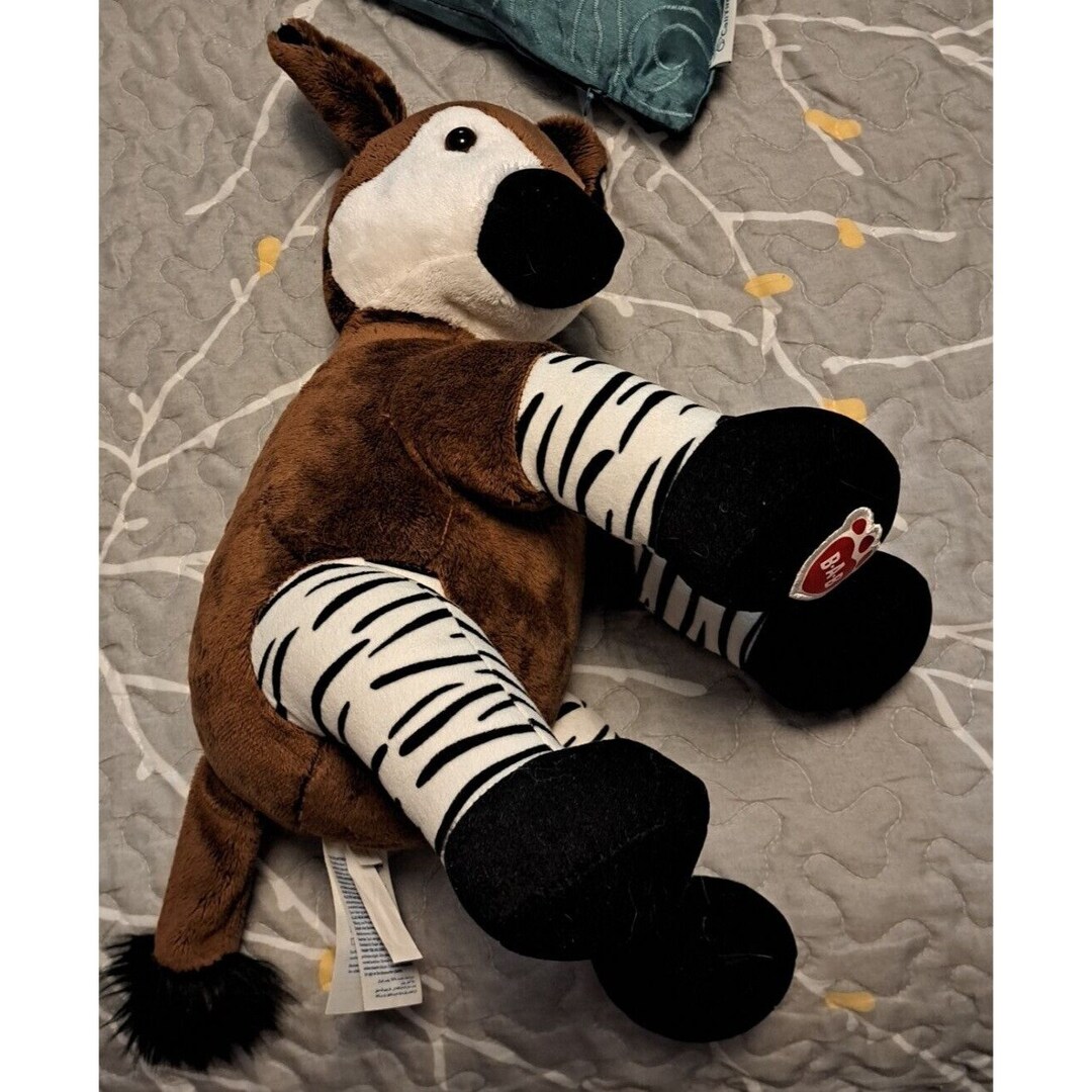 Build A Bear Okapi Brown Black white Zebra Stripes 13 Stuffed - Etsy