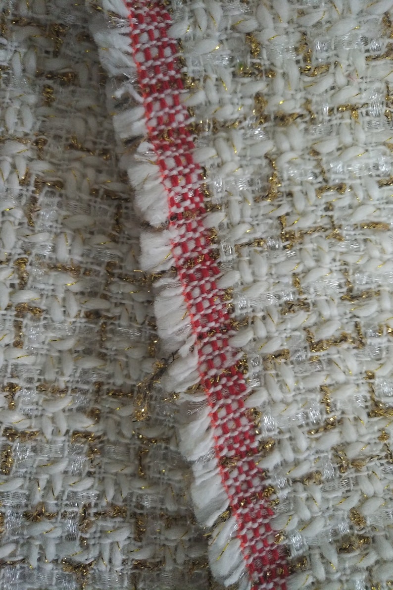 Cream Boucle Fabric With Gold Lurex - Etsy