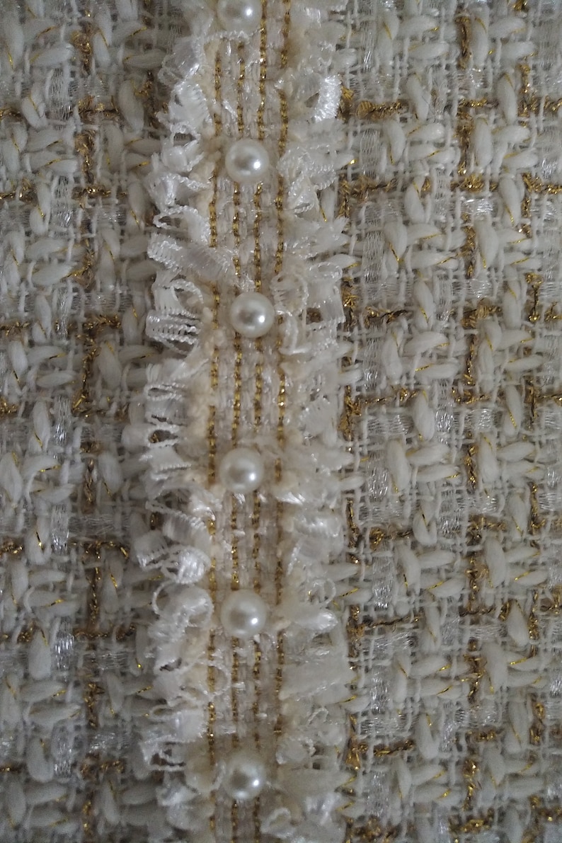 Cream Boucle Fabric With Gold Lurex - Etsy