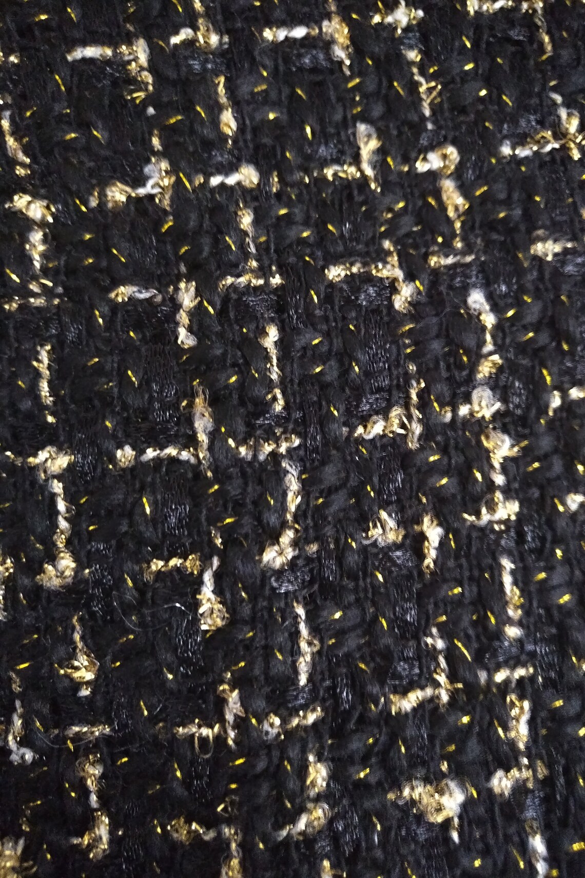 Zwart en goud Boucle stof - Etsy Nederland
