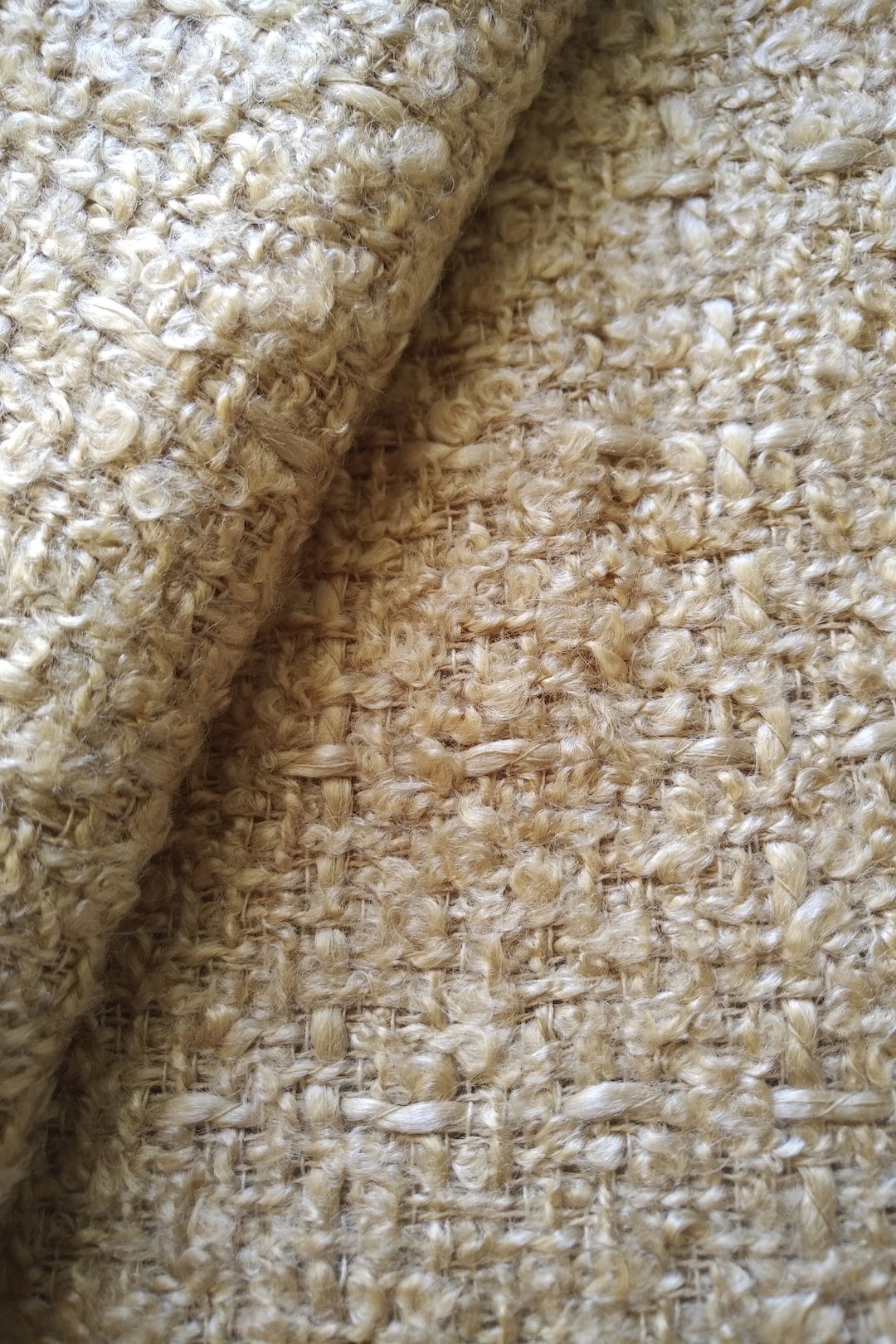 Beige Boucle Fabric - Etsy