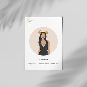 Printable Art, Taurus Definition Print, Wall Art Prints, Astrology ...