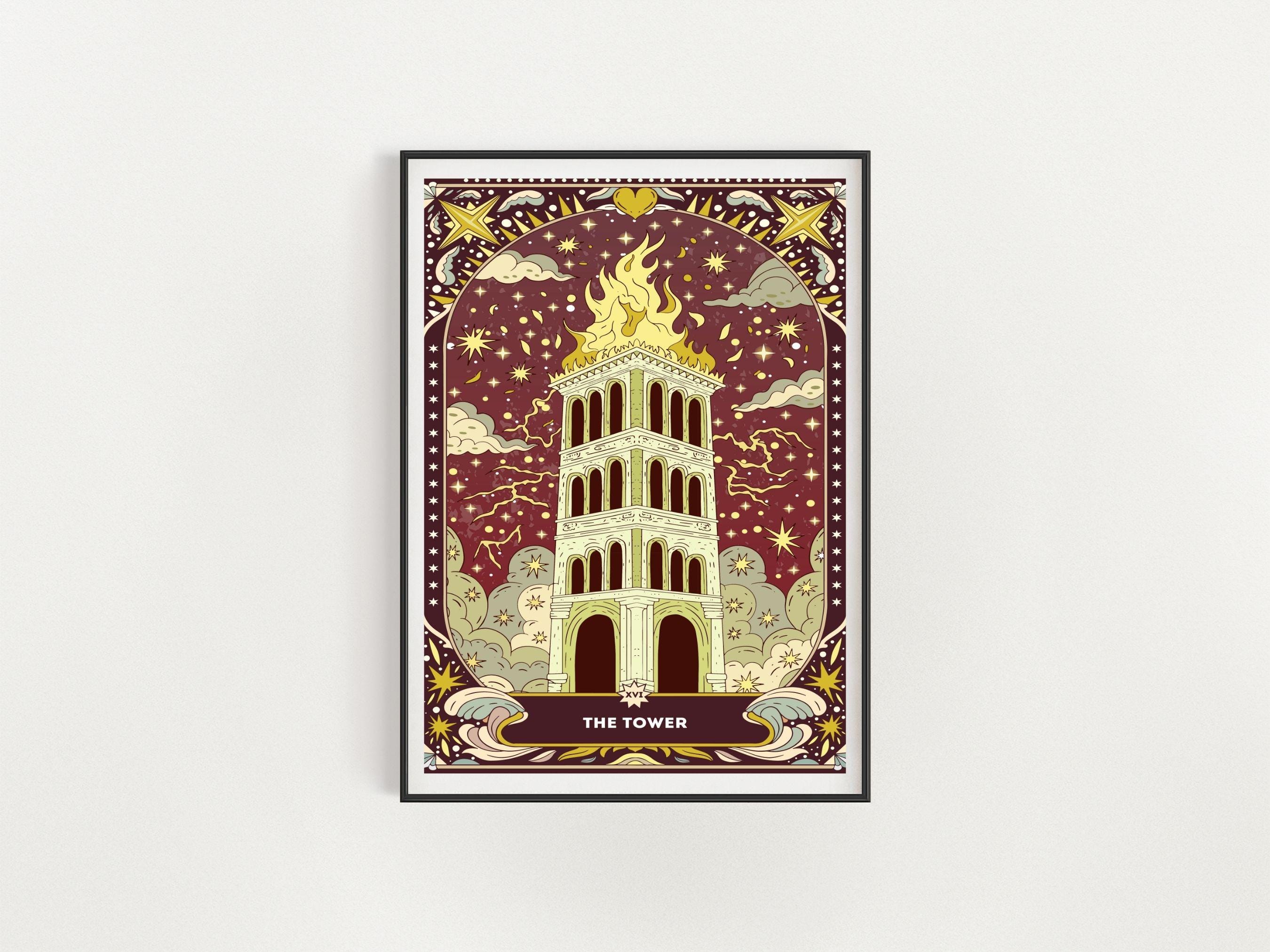 Printable Art, the Tower Definition Print, Wall Art Prints, Tarot Card ...