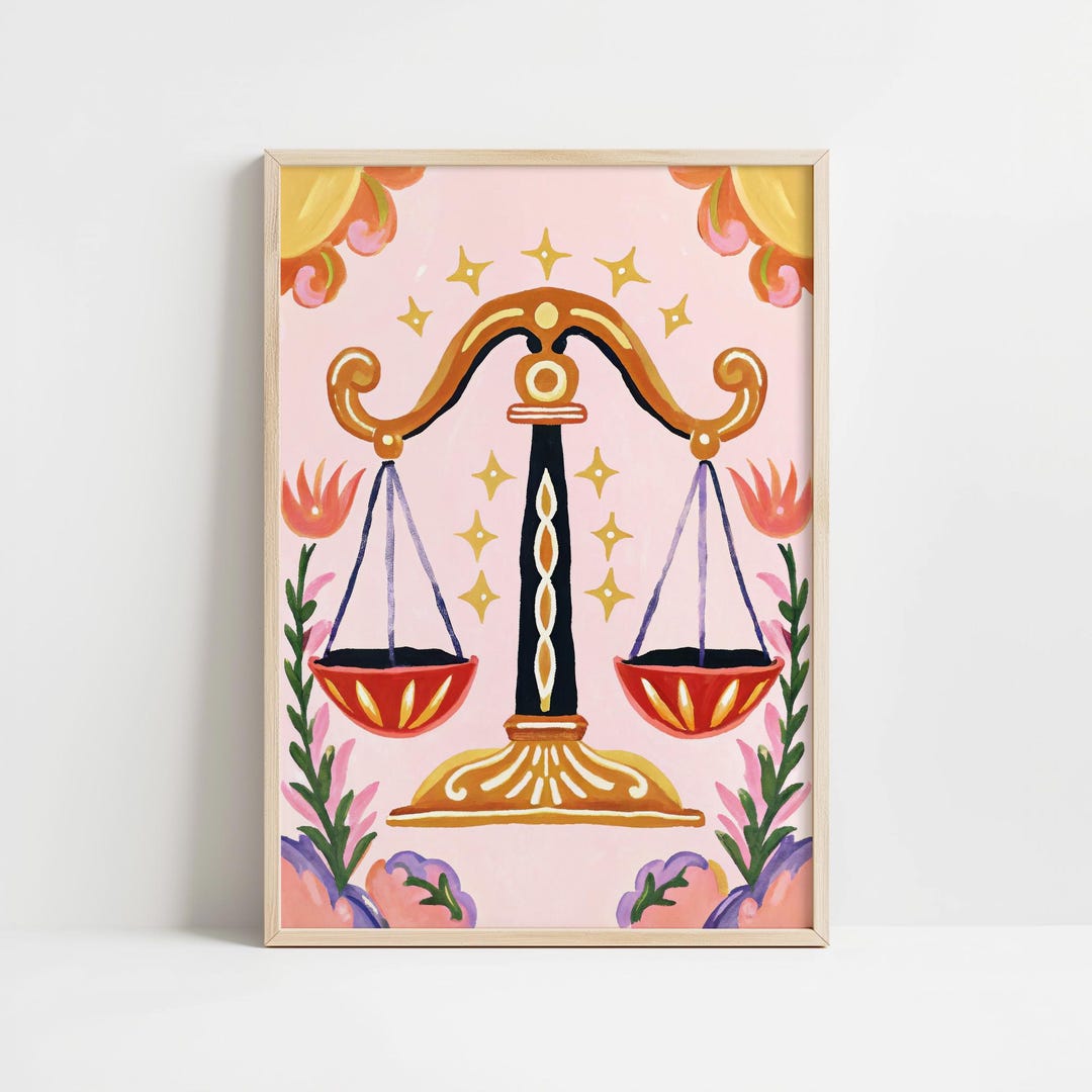 Libra Zodiac Sign Wall Art Printable - Astrology Constellation Poster ...