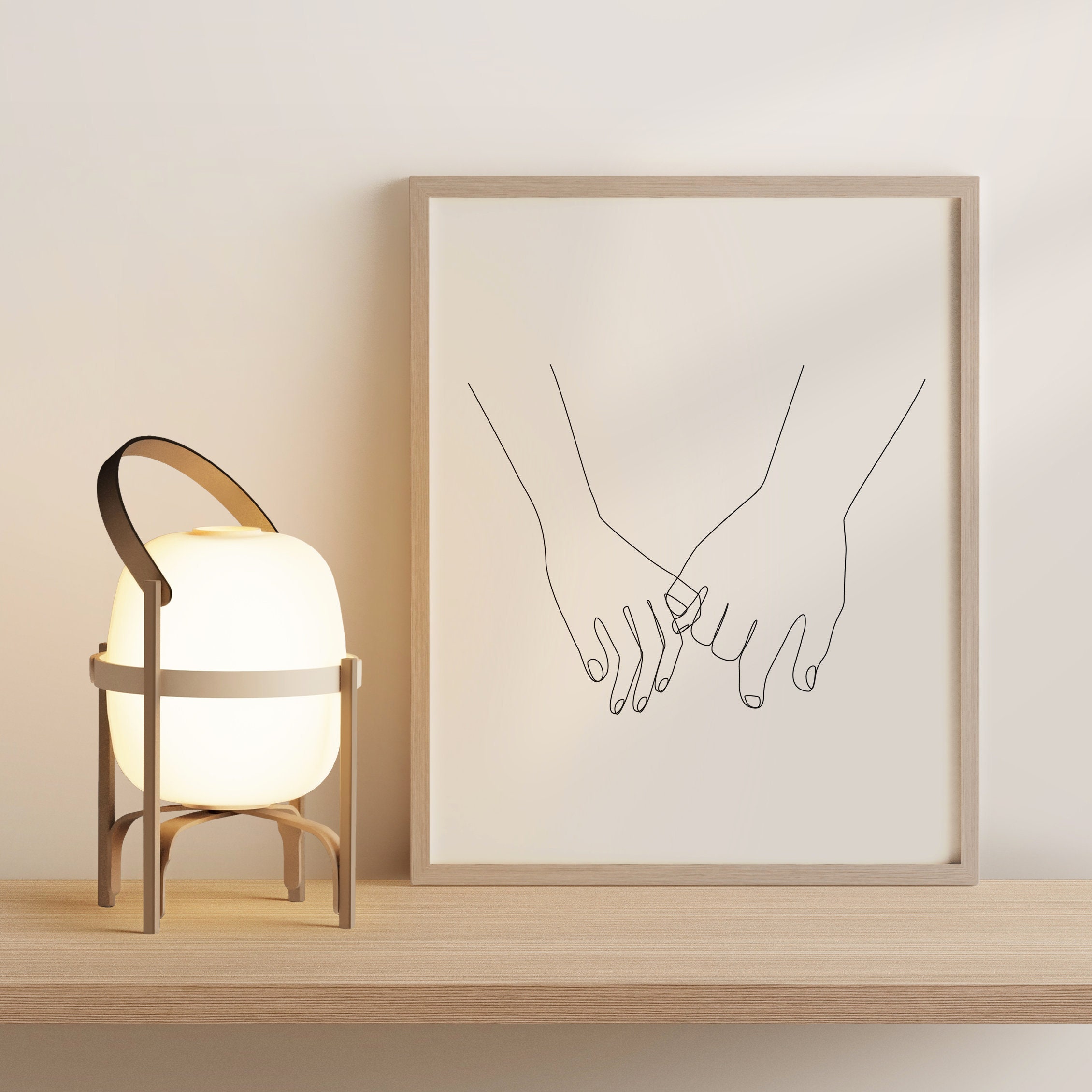 Pinky Swear Printable, One Line Drawing Print, Black White Hands ...