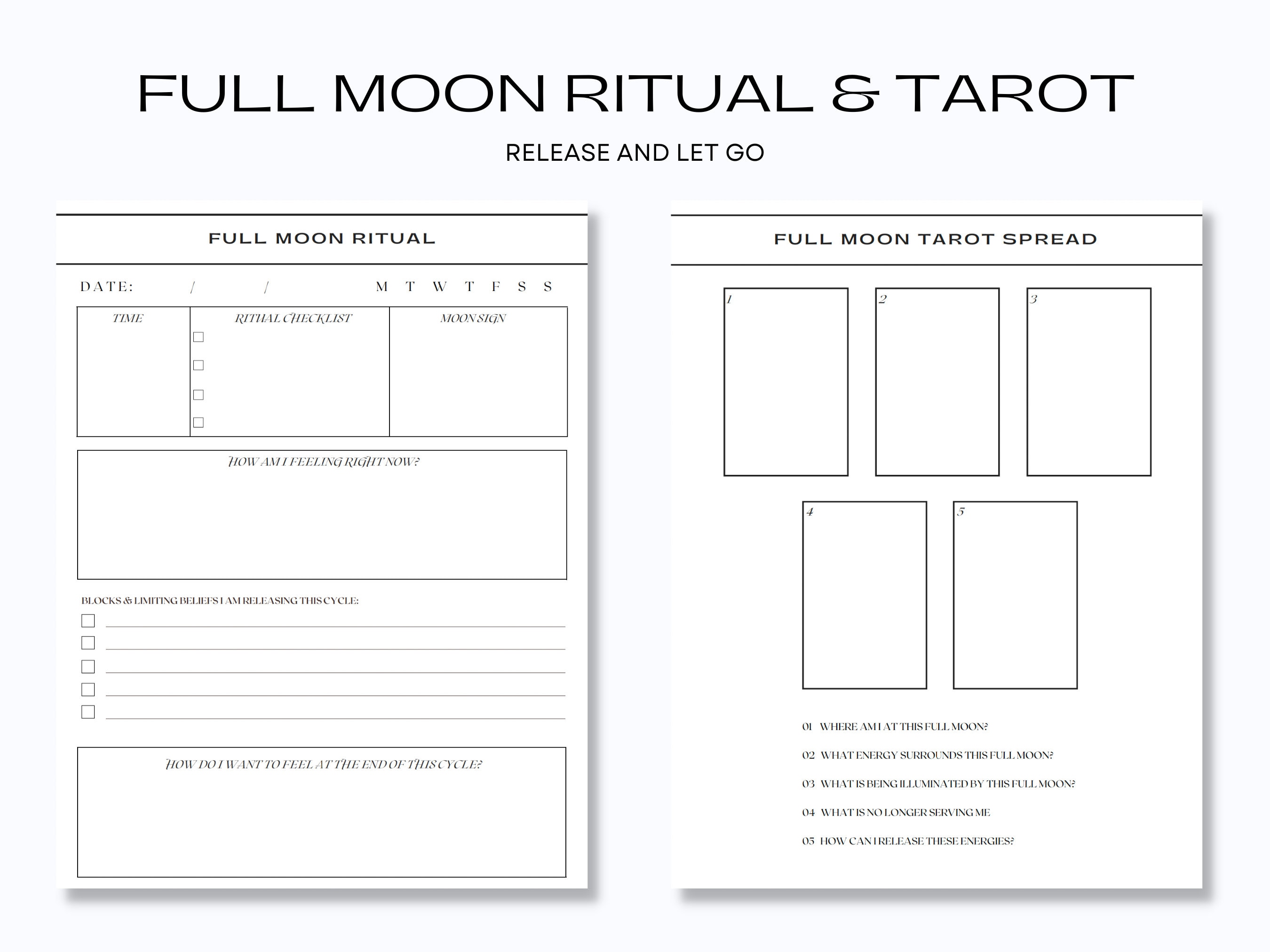Moon Phase Journal Printable. Lunar Cycle Planner Pages. Digital PDF ...