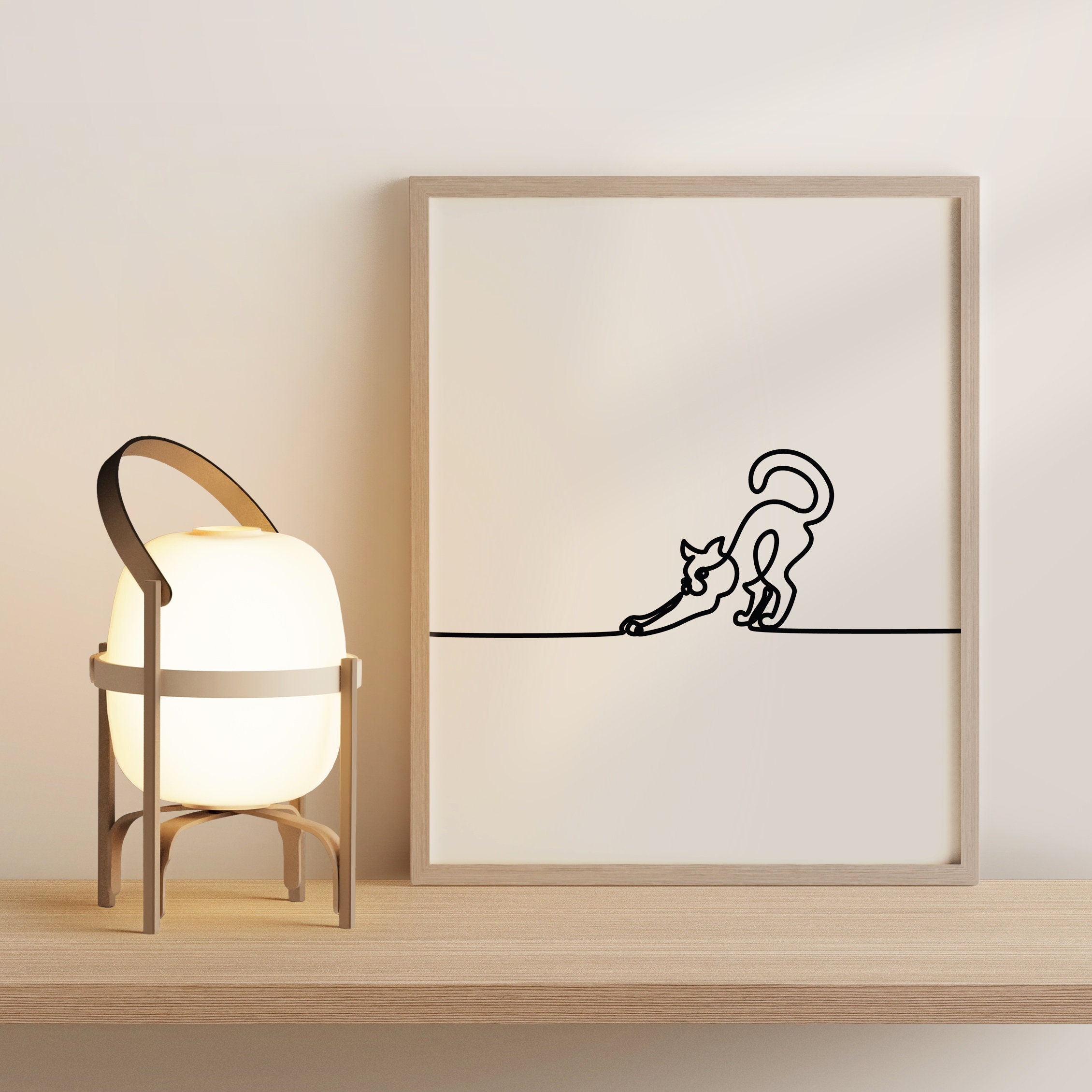 Fine Line Cat Print, Abstract Art, Abstract Prints, Line Drawing ...