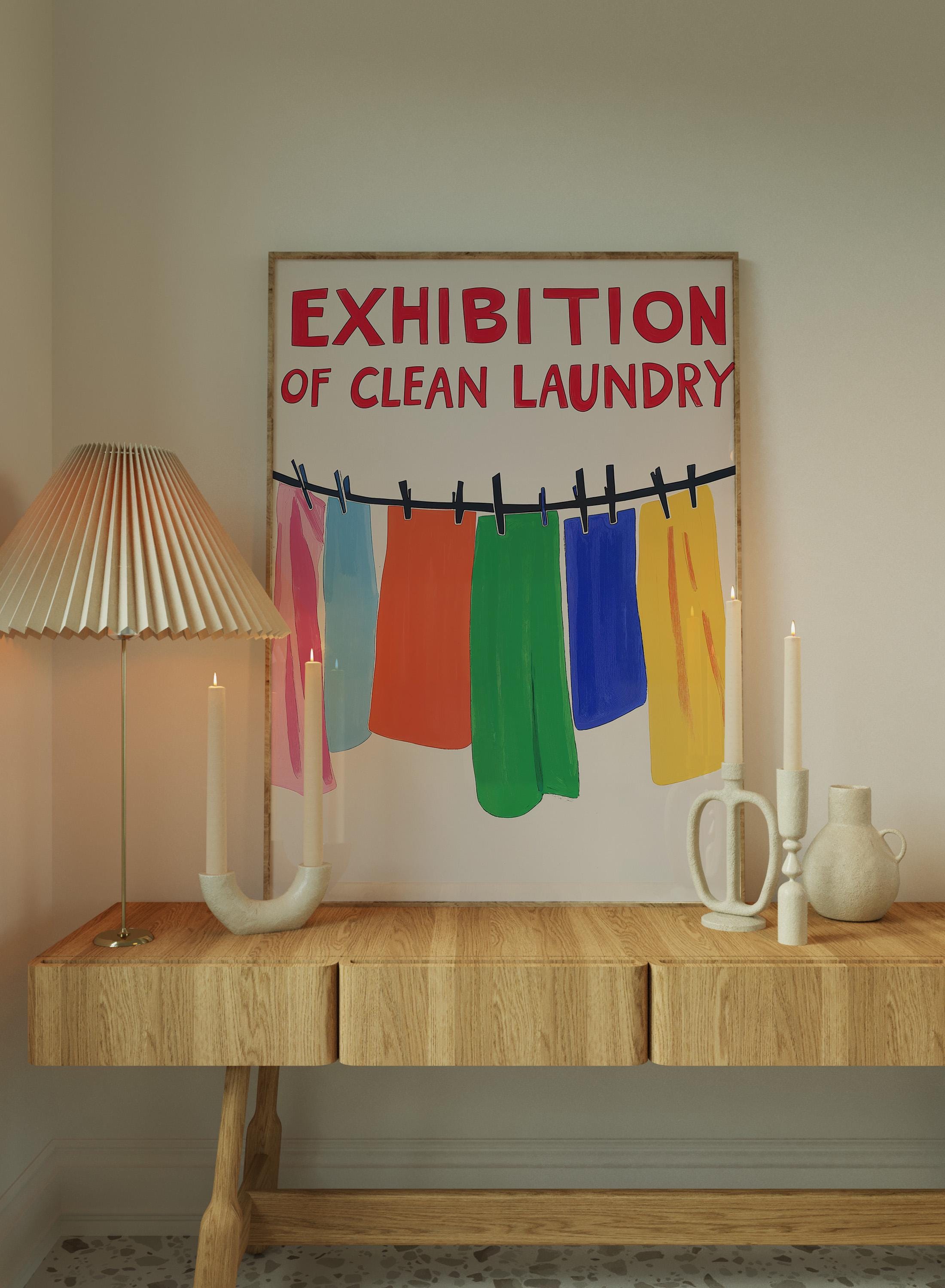 Exhibition of Clean Laundry Wall Art - Fun and Colorful Poster ...