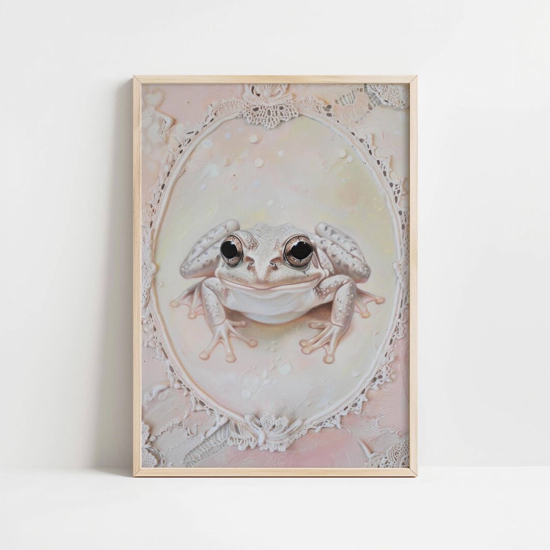 Whimsical Frog Art - Pastel Frog Painting - Nature-inspired Wall Decor ...