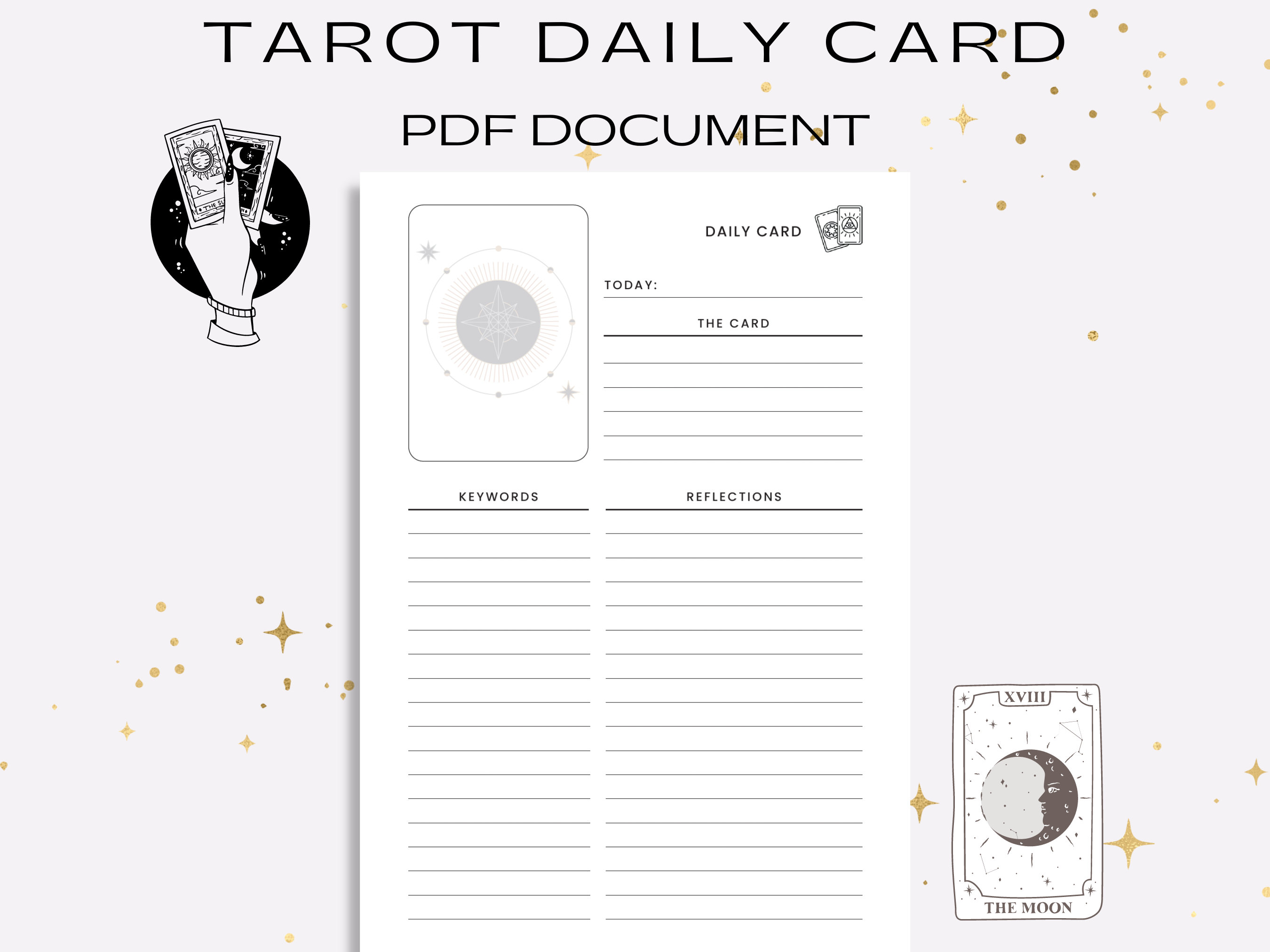 Simple Tarot Journal Printable. Tarot Spread Pages. Digital - Etsy