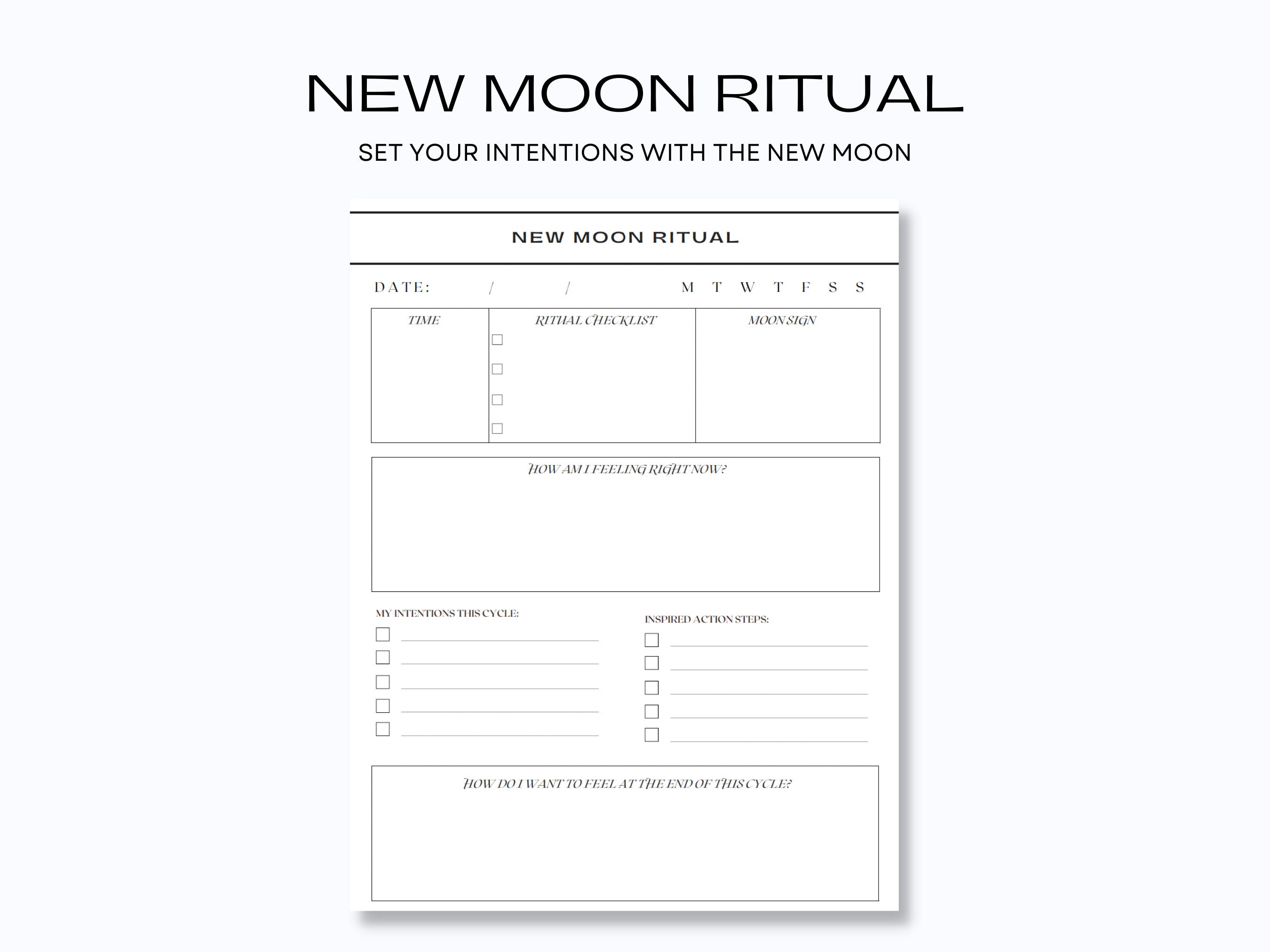 Moon Phase Journal Printable. Lunar Cycle Planner Pages. Digital PDF ...
