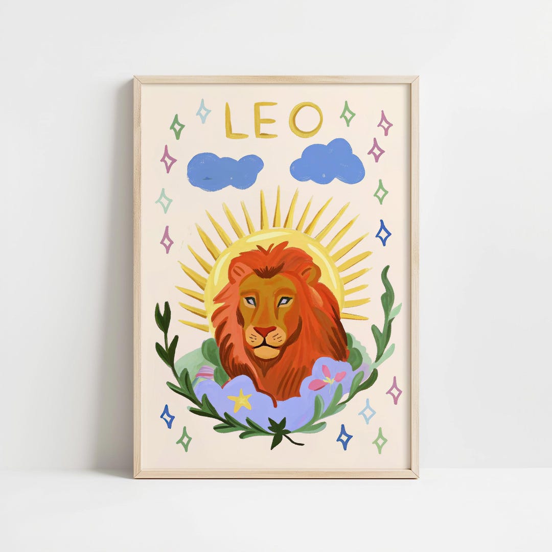 Leo Zodiac Sign Printable Wall Art - Astrology Constellation Poster ...