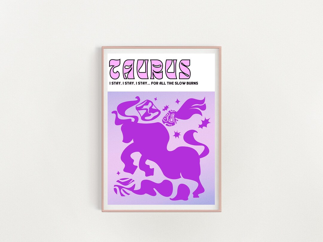 Taurus Zodiac Sign Wall Art - Printable Astrology Constellation Poster ...