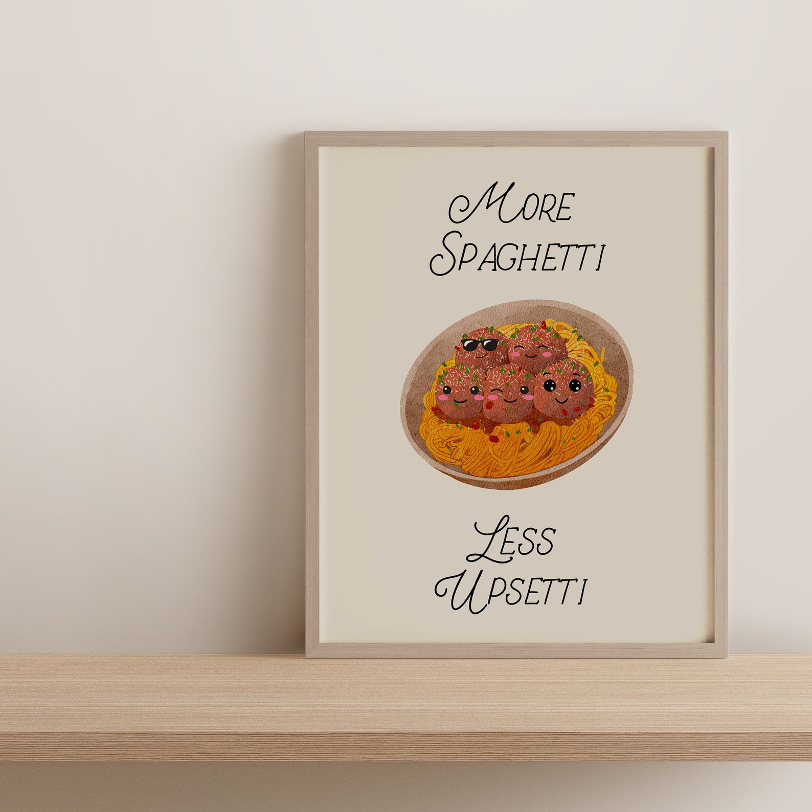 Spaghetti Wall Print, Retro Kitchen Wall Decor, Digital Download Print ...