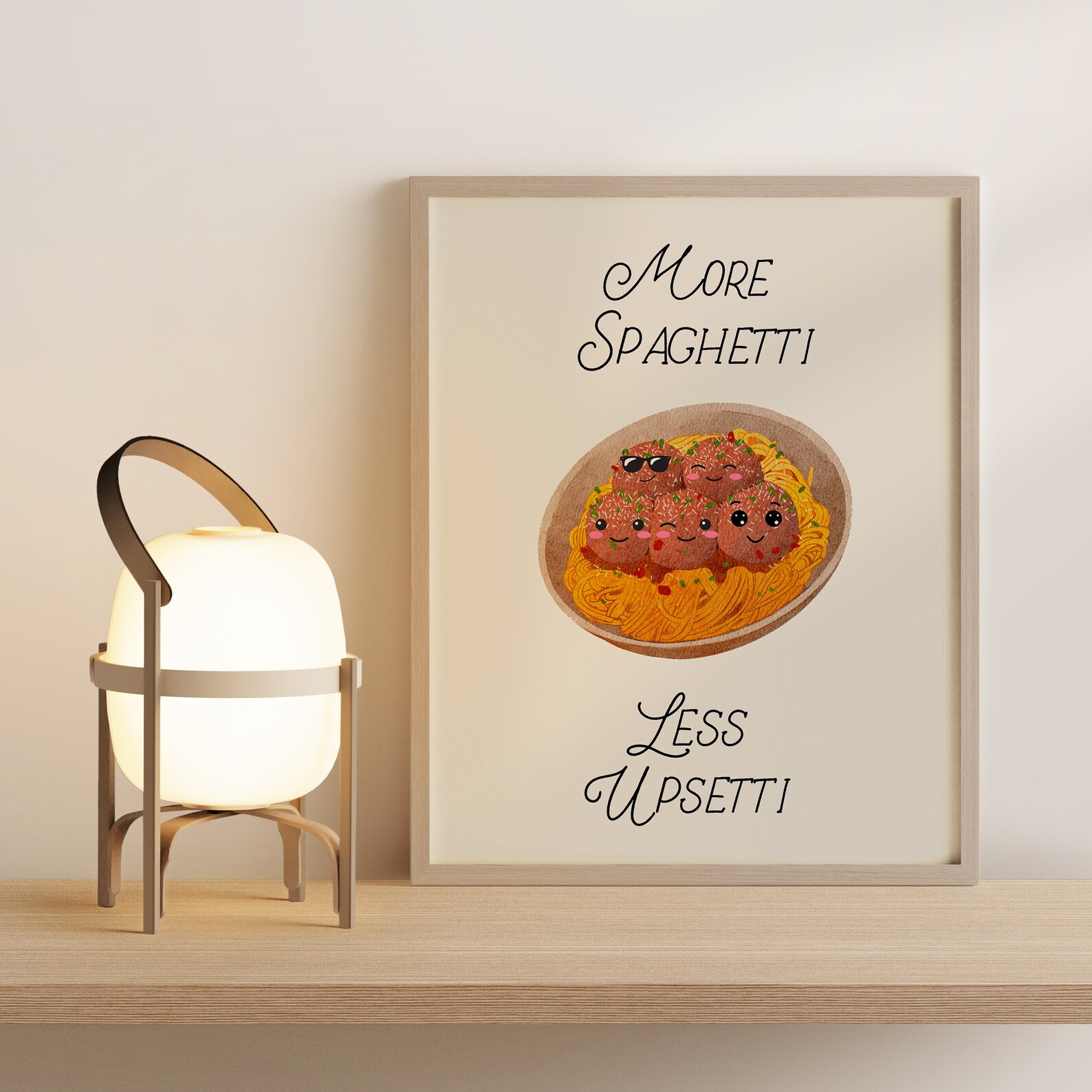 Spaghetti Wall Print, Retro Kitchen Wall Decor, Digital Download Print ...