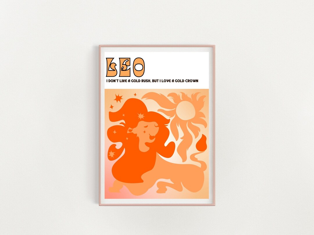 Leo Zodiac Sign Printable Wall Art - Astrology Constellation Poster ...