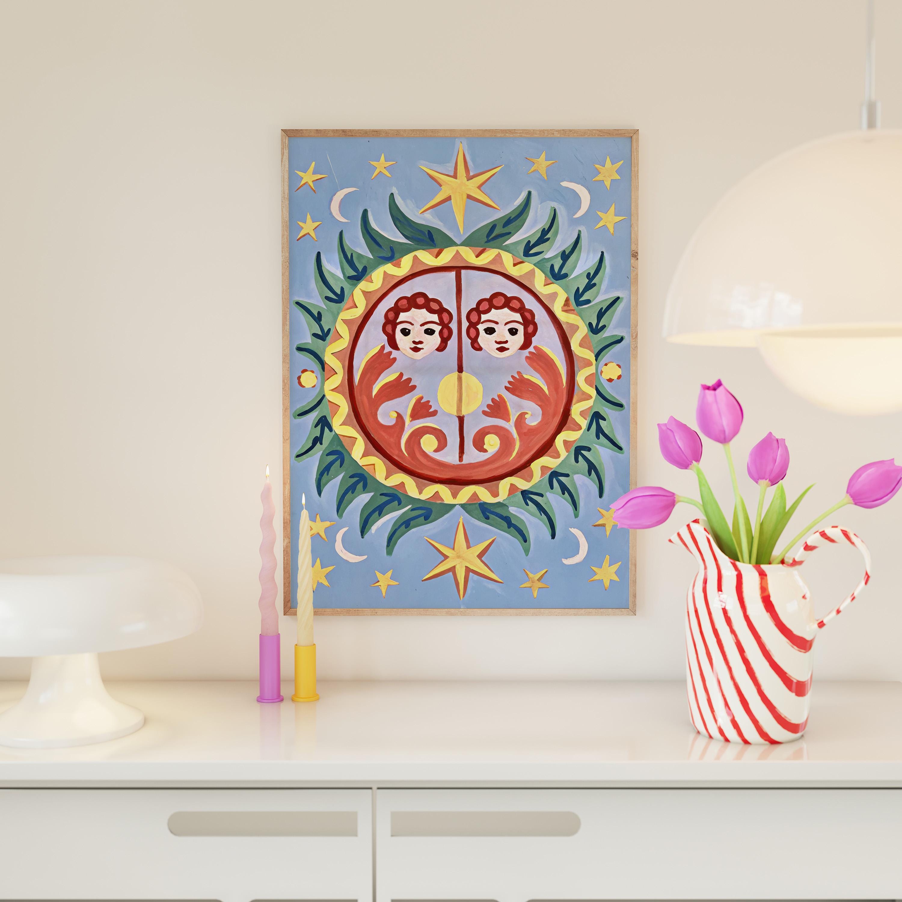 Gemini Constellation Wall Art Printable - Astrology Zodiac Sign Poster ...