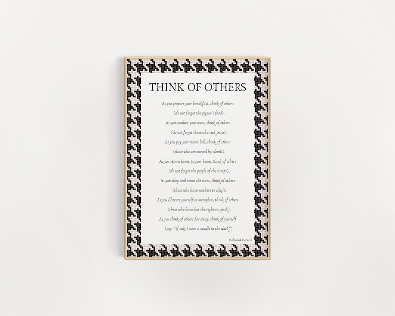 Printable Art, Mahmoud Darwish Print, Think of Others, Wall Art Prints ...