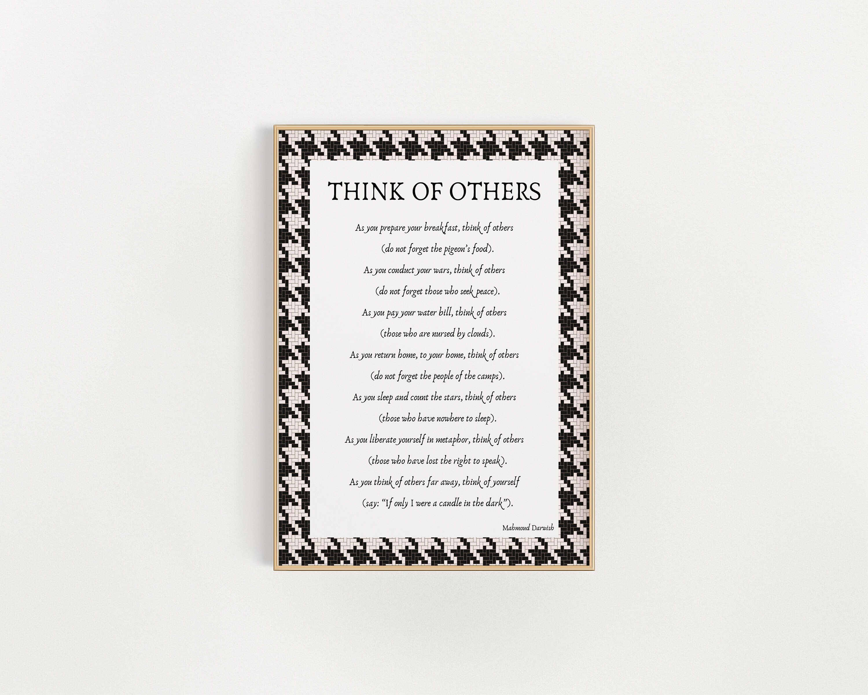 Printable Art, Mahmoud Darwish Print, Think of Others, Wall Art Prints ...