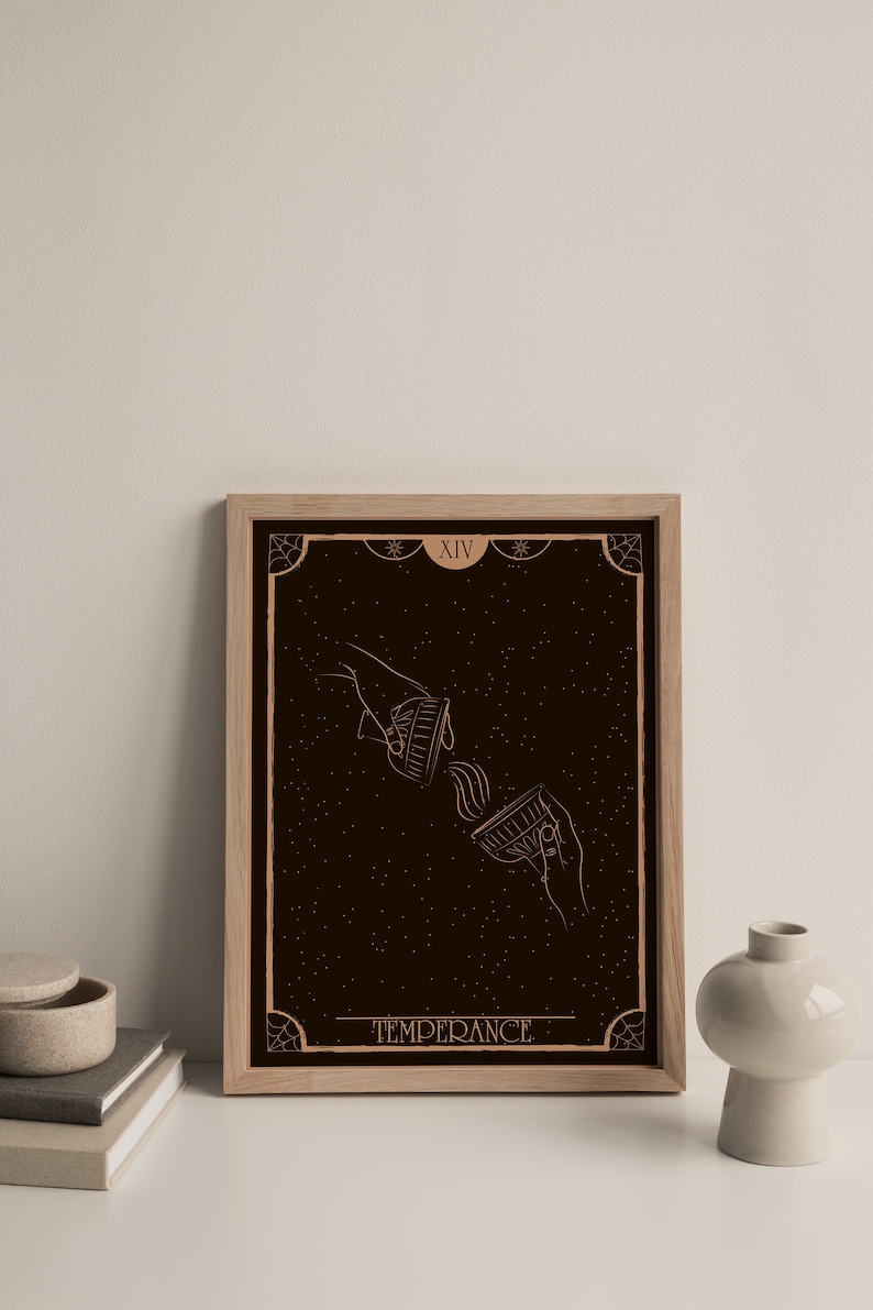 Printable Art, Temperance Definition Print, Wall Art Prints, Tarot Card ...