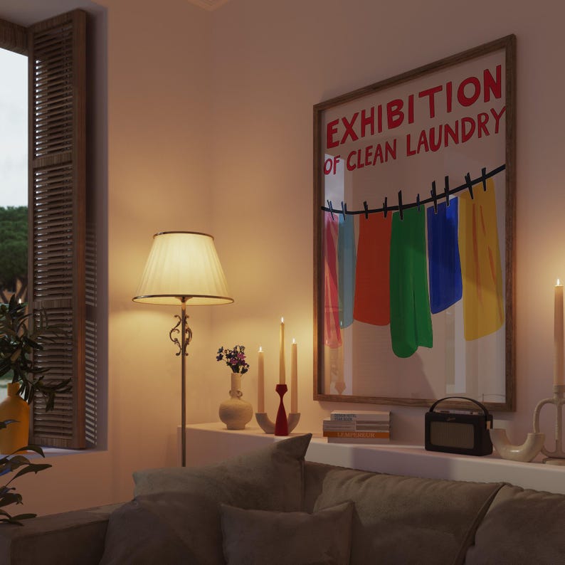 Exhibition of Clean Laundry Wall Art - Fun and Colorful Poster ...
