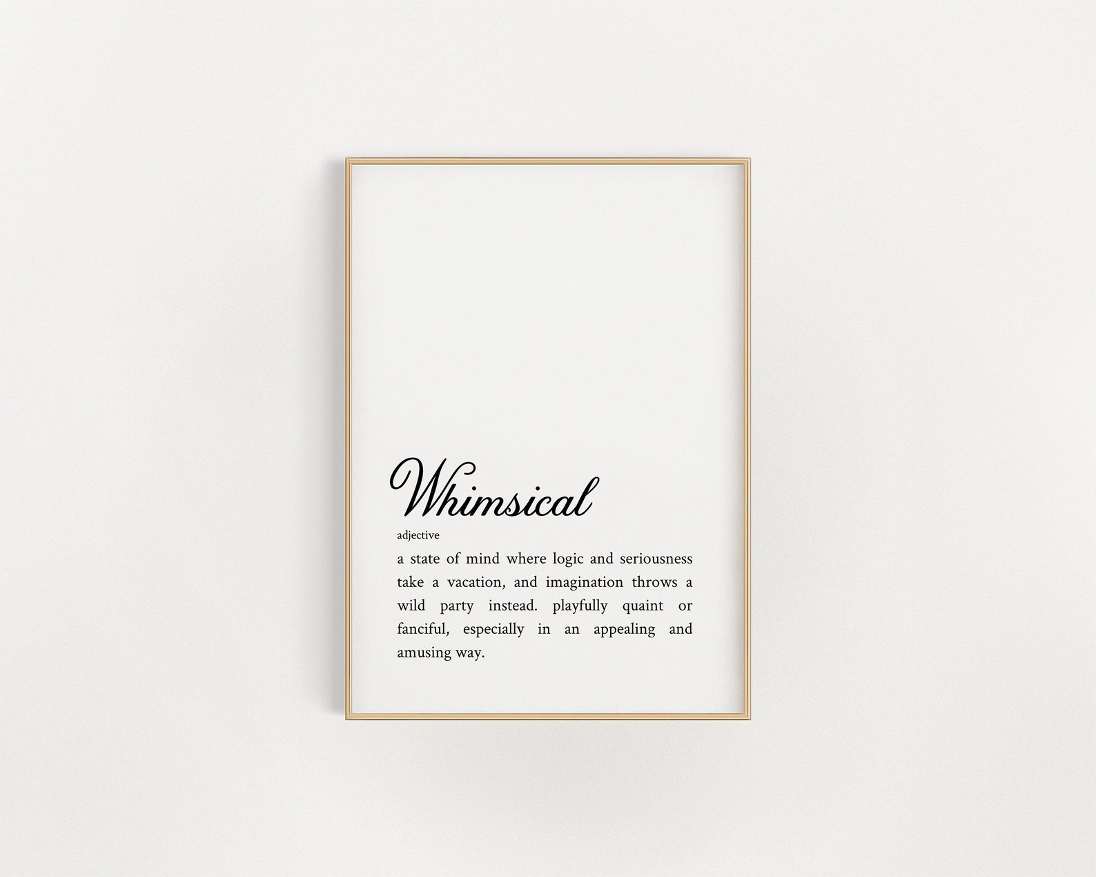 Whimsical Definition Print, Office Art, Inspirational Wall Art, Quote ...