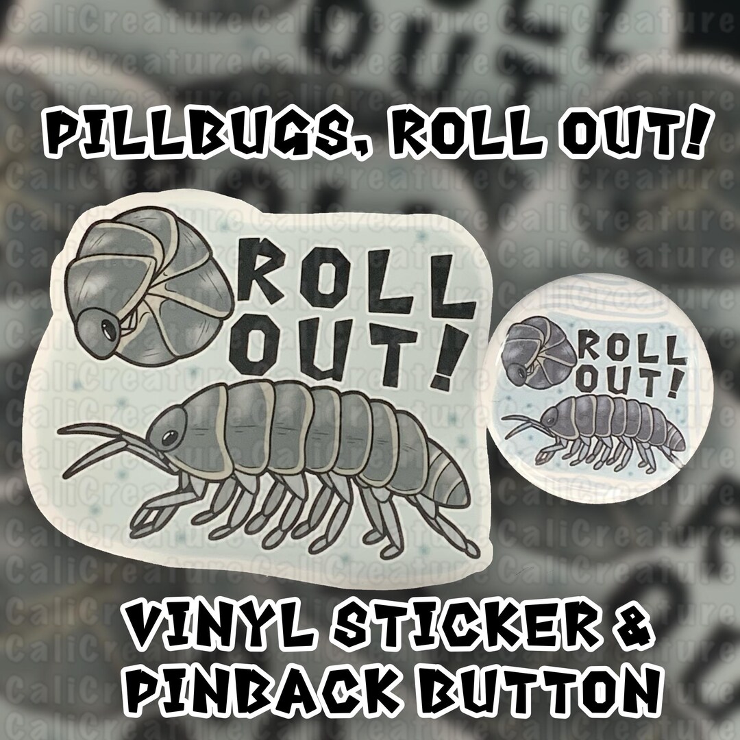 Isopods, Roll Out! 3” Vinyl Sticker & 1.5” Pinback Button - Etsy