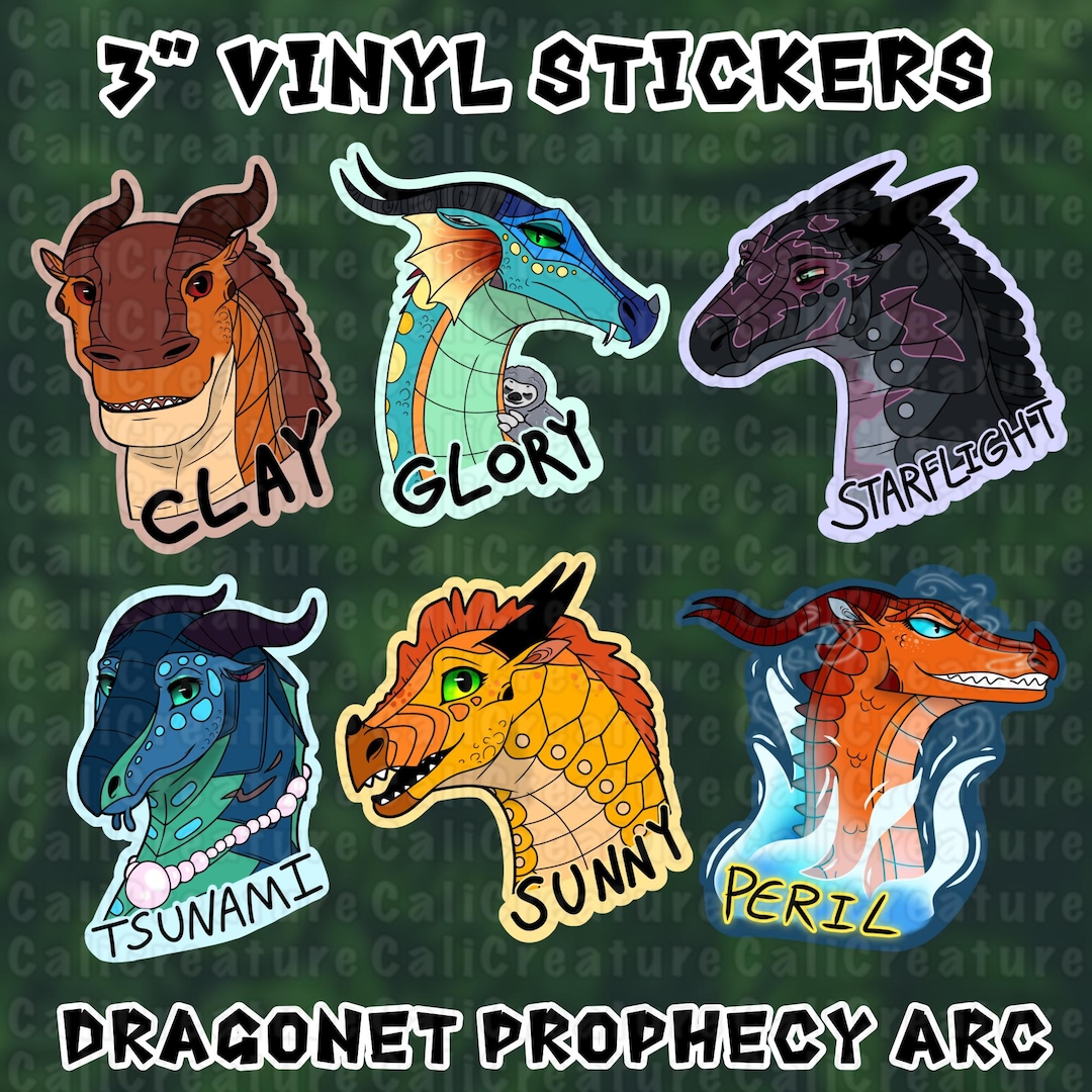 Wings of Fire: Dragonet Prophecy Arc Dragon Character Stickers (3 ...