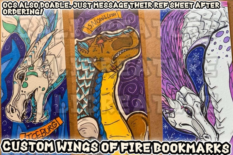 Custom — Made-to-order — Hand-drawn Wings of Fire Dragon Character ...