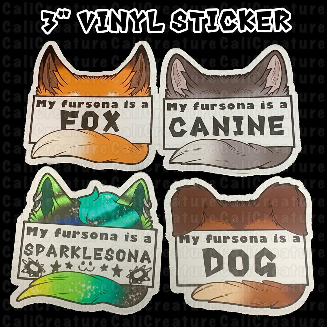 Fursona Species Stickers: Canines and Vulpes 3" Vinyl Stickers - Etsy