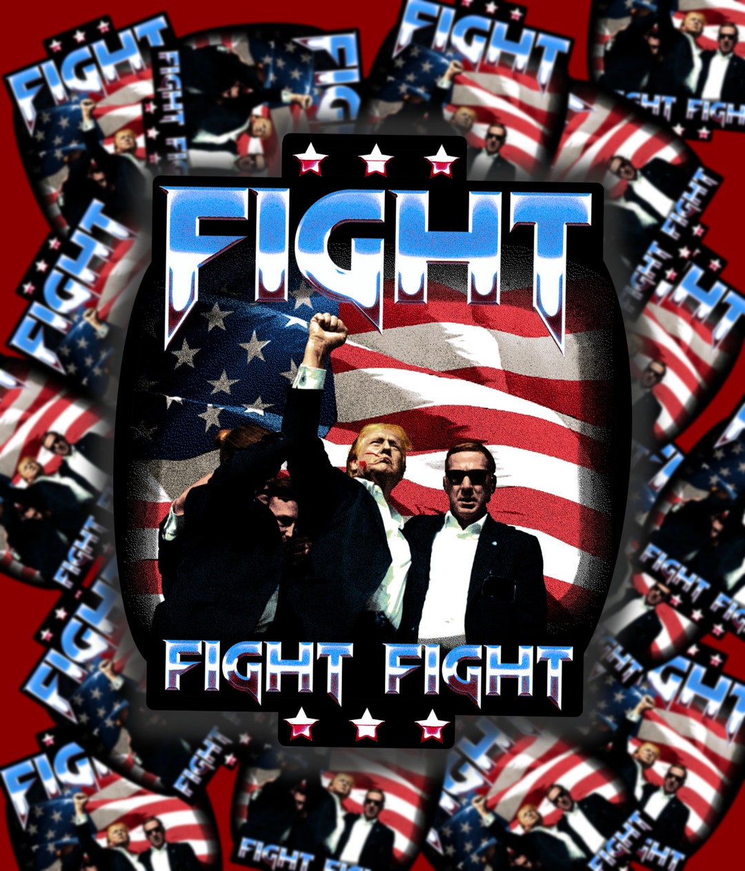 Trump Fight Fight Fight Sticker - Etsy