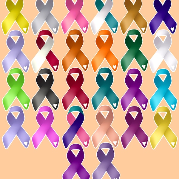 Cancer Ribbon Stickers - Etsy