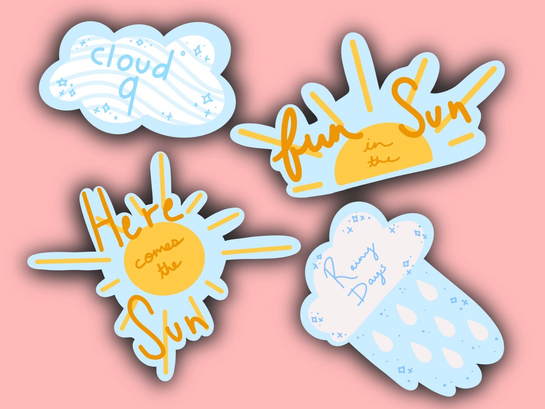 Sunny Cloudy Sticker Pack - Etsy