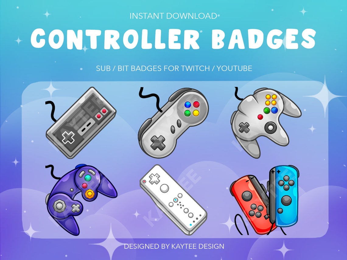 6x Controller Sub / Bit Badges for Twitch / Youtube - Etsy