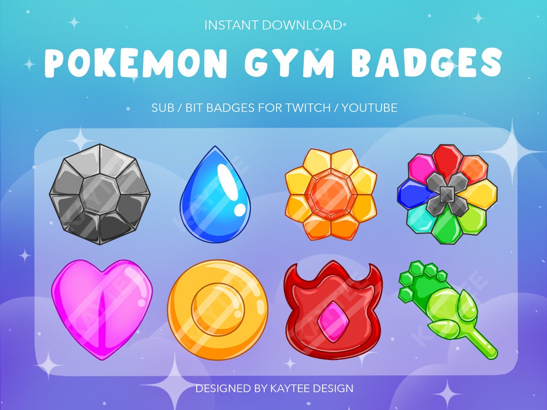 8x Pokemon Gym Sub / Bit Badges for Twitch / Youtube - Etsy