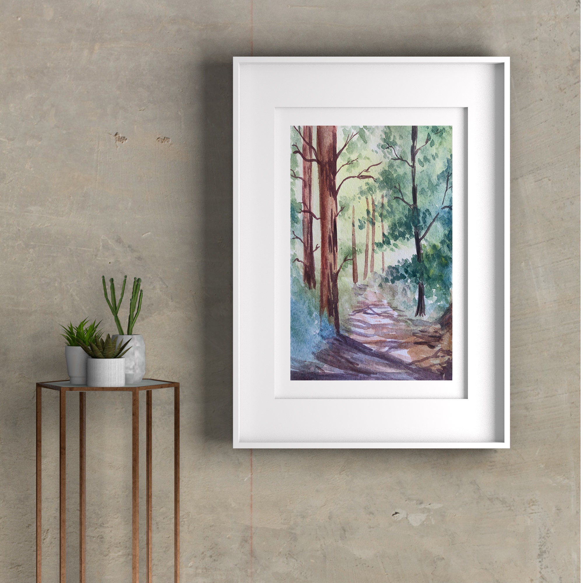 Abstract Forest Painting, Printable, Abstract Print, Nature Prints ...