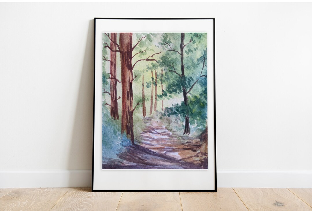 Abstract Forest Painting, Printable, Abstract Print, Nature Prints ...