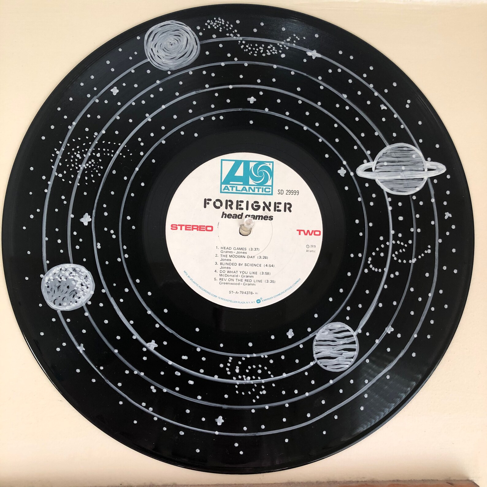 Outer Space Painted Vinyl Record Acrylic Painted Record | Etsy