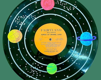 Outer Space Painted Vinyl Record Acrylic Painted Record | Etsy