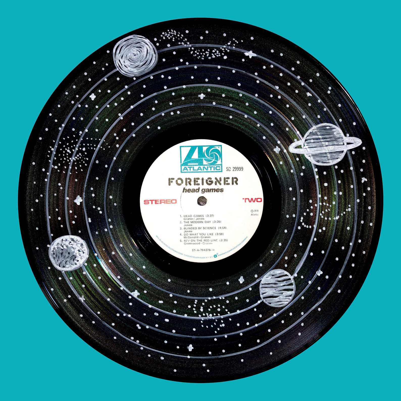 Outer Space Painted Vinyl Record Acrylic Painted Record | Etsy