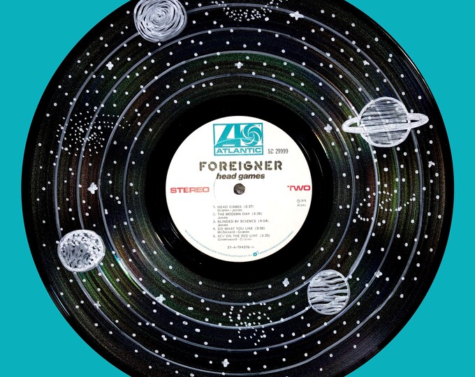 Outer Space Painted Vinyl Record Acrylic Painted Record Vinyl Record ...