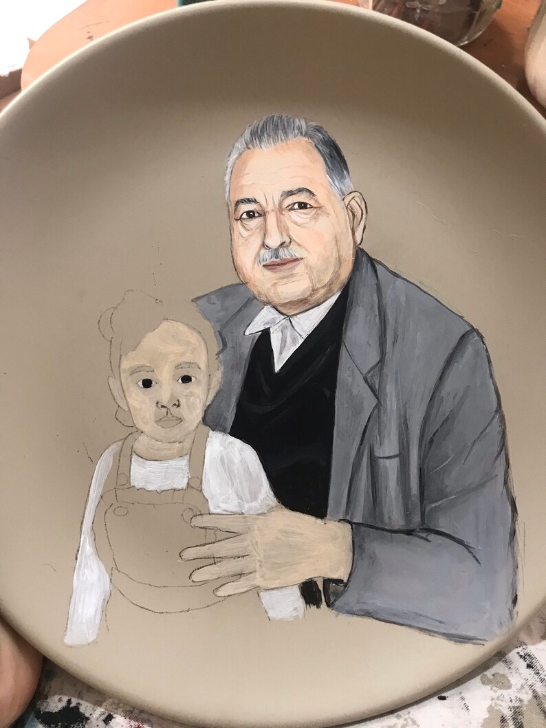 Hand-painted Merged People Portrait on Porcelain Custom - Etsy