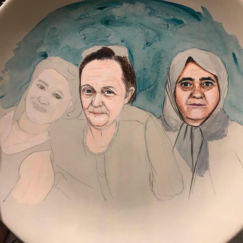 Hand-painted Merged People Portrait on Decor Painting - Etsy