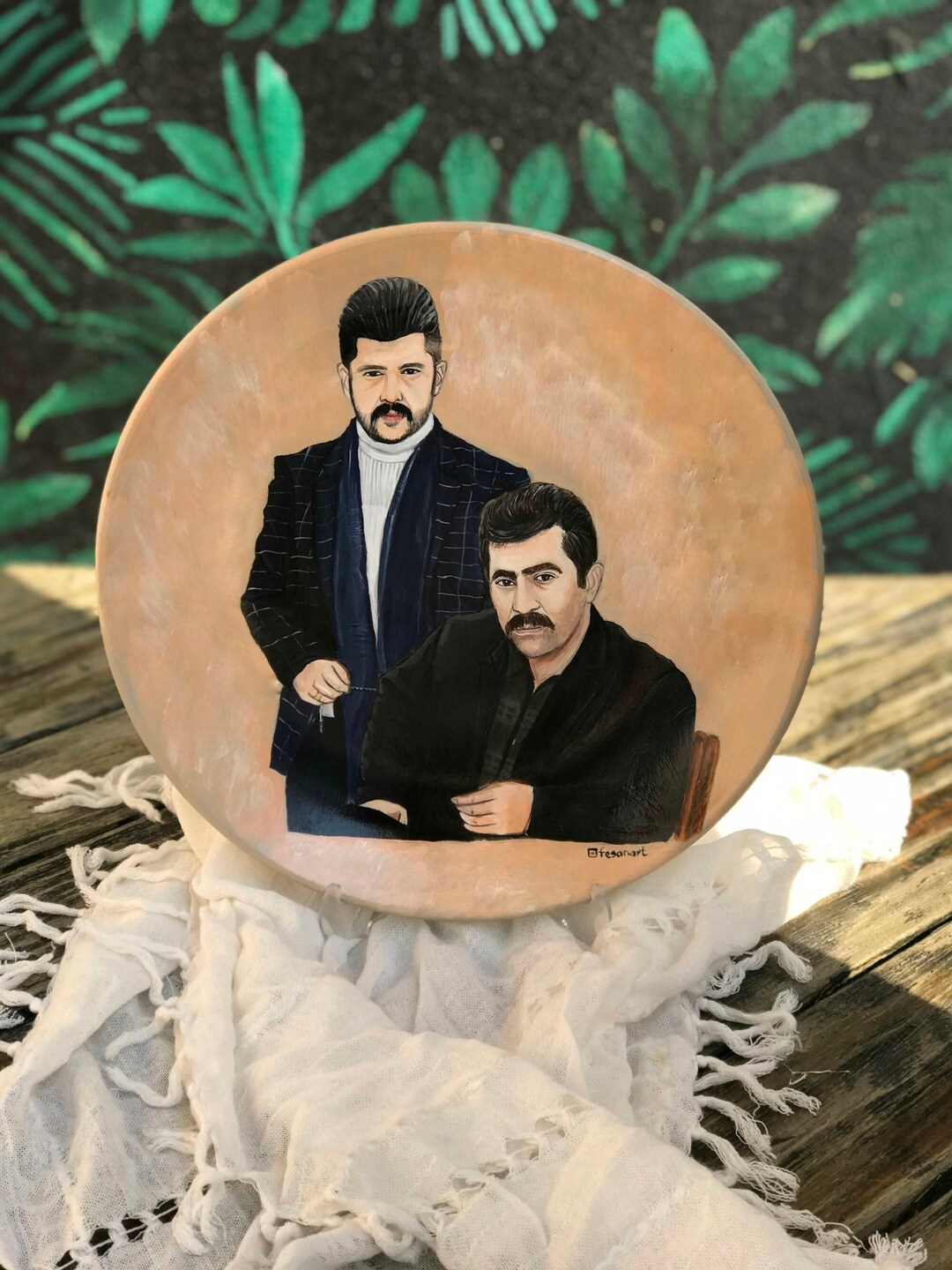 Custom Hand-painted Portrait Merge Painting From Photo on Porcelain ...