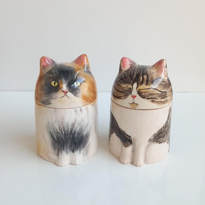 Personalized Calico Cat Memorial Urn | Handcrafted Ceramic Pet Ashes ...