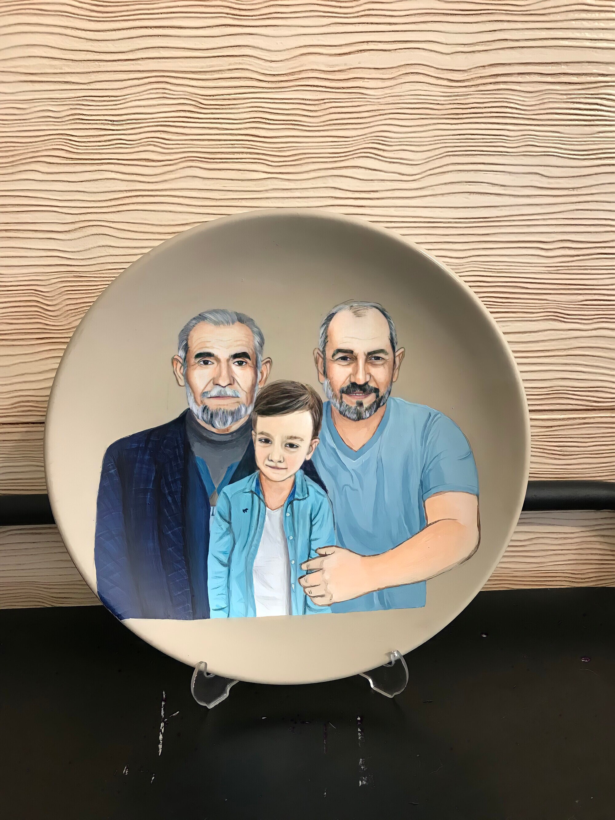 9'x9' Hand-painted Merged People Portrait on Porcelain | Etsy