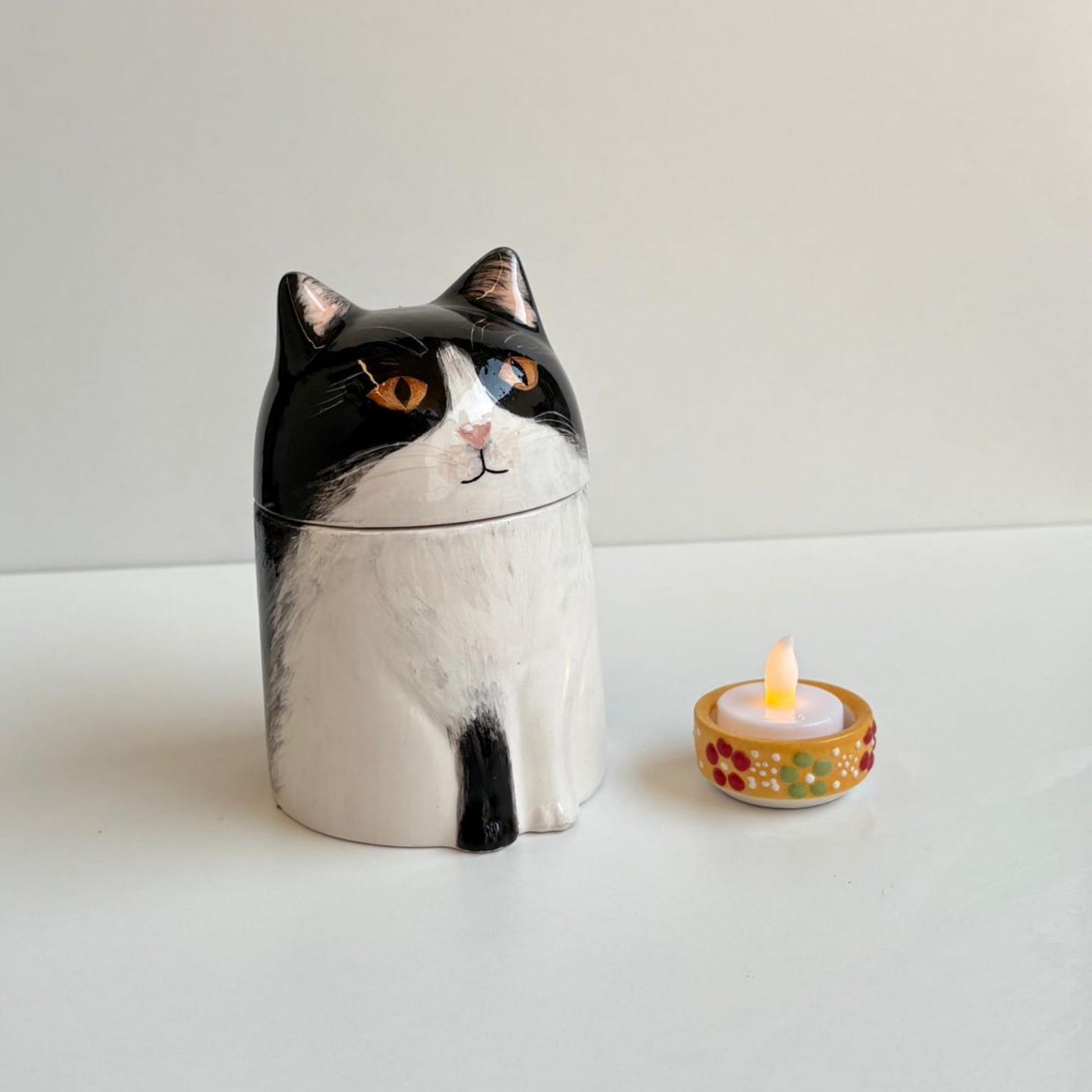 Personalized Calico Cat Memorial Urn | Handcrafted Ceramic Pet Ashes ...
