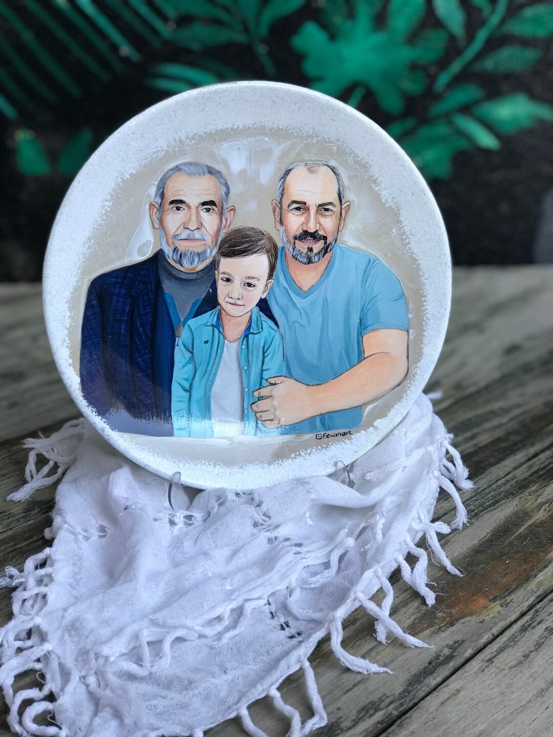 9'x9' Hand-painted Merged People Portrait on Porcelain - Etsy